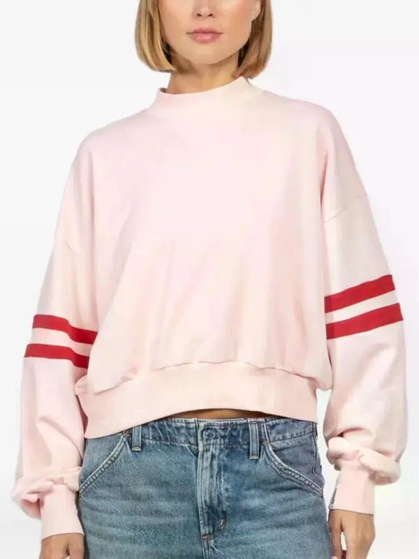 FREEDÉR Retro Stripe-sleeve Sweatshirt