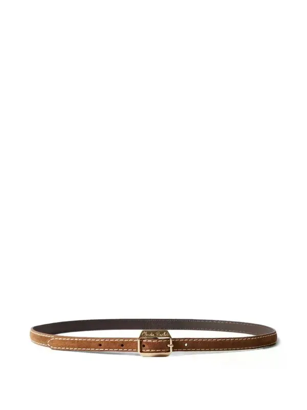 Claudie Pierlot Leather Buckle Belt - Brown