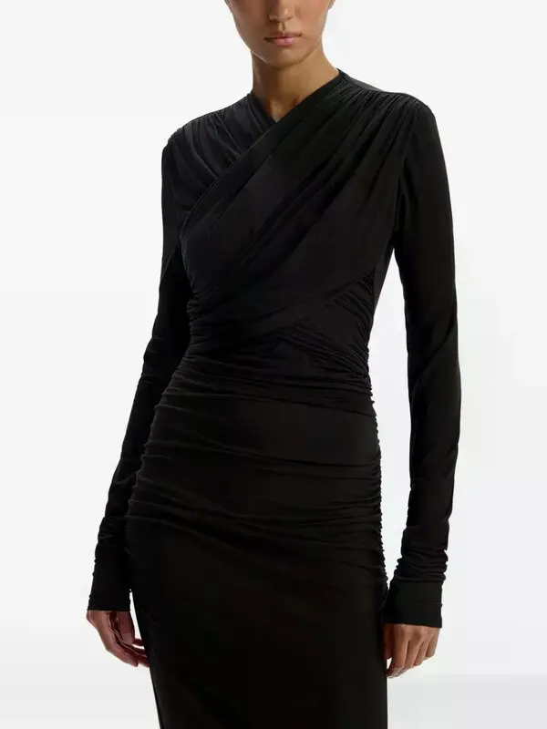 12 STOREEZ Draped Cowl-neck Midi Dress
