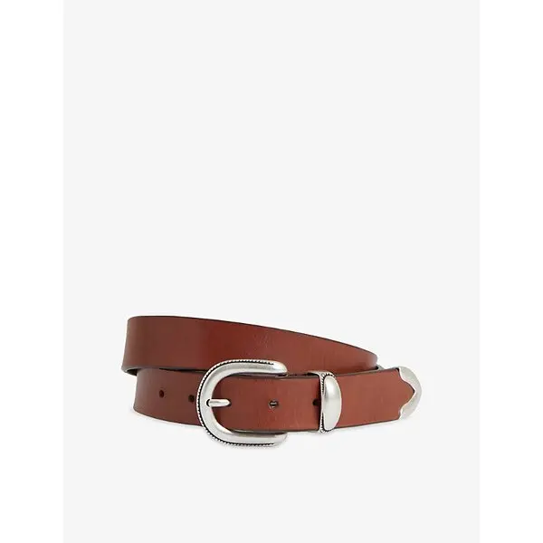 REISS Leather Belt - Tan Brown