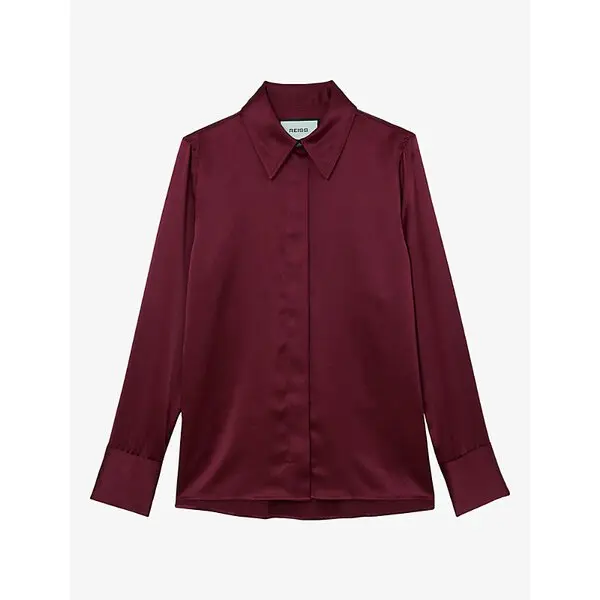 REISS Rag & Bone Logo-print Pima Cotton T-shirt - Red