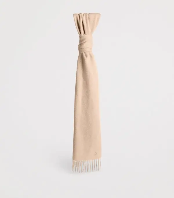 Harrods Cashmere Woven Scarf - Beige
