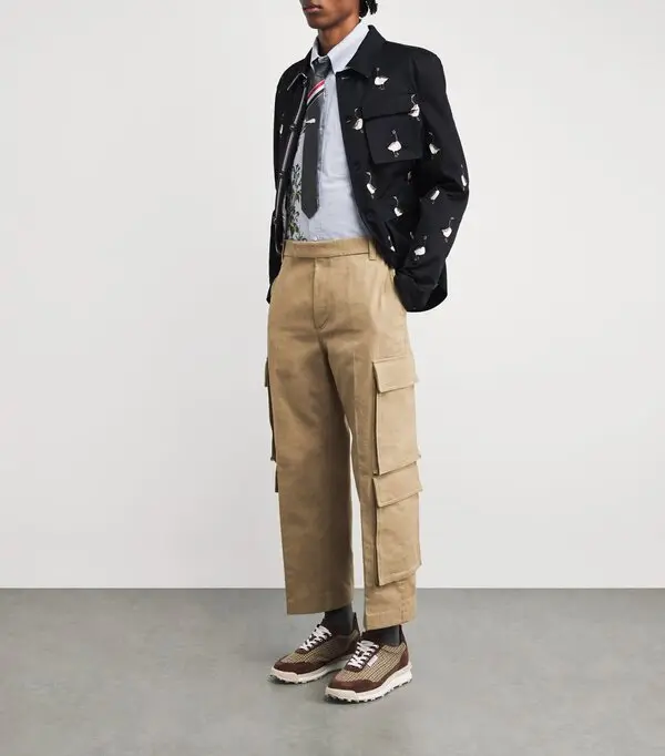 Thom Browne Suede Check Alumni Sneakers - Brown