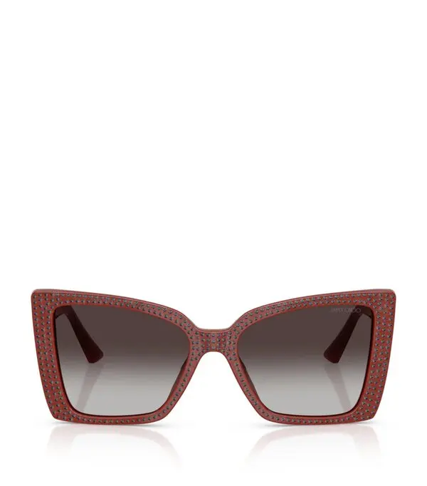 JIMMY CHOO Acetate Butterfly Sunglasses - Red