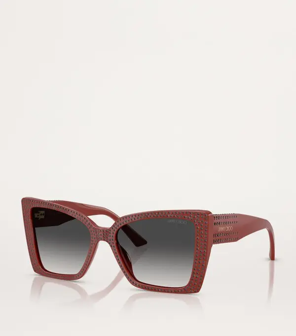 JIMMY CHOO Acetate Butterfly Sunglasses - Red