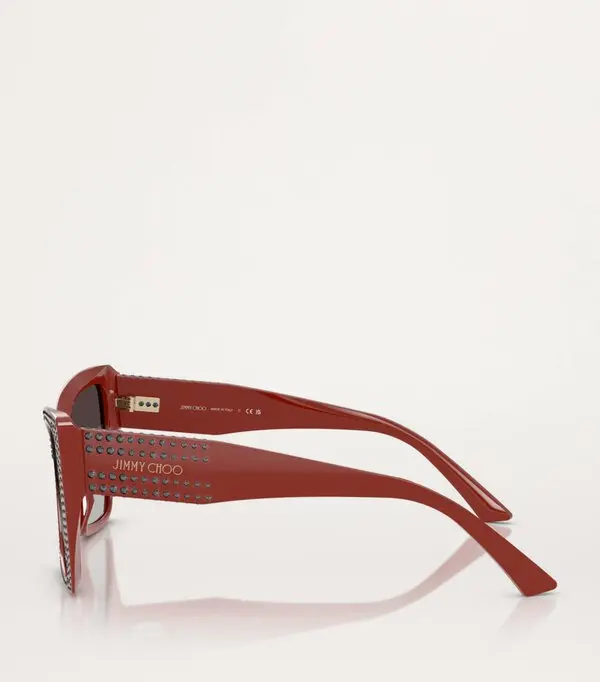 JIMMY CHOO Acetate Butterfly Sunglasses - Red