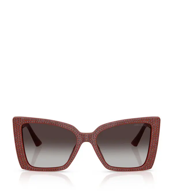 JIMMY CHOO Acetate Butterfly Sunglasses - Red