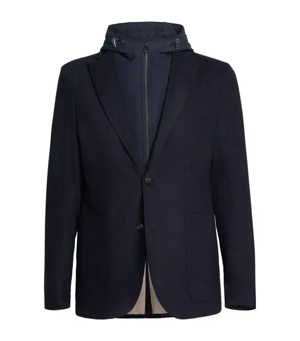 Corneliani Hooded Wool-blend Blazer