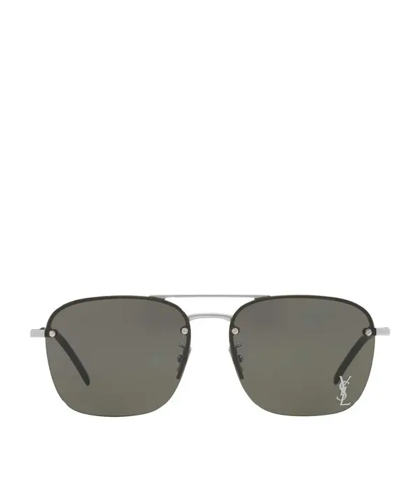 Saint Laurent Metal Aviator Sunglasses - Silver