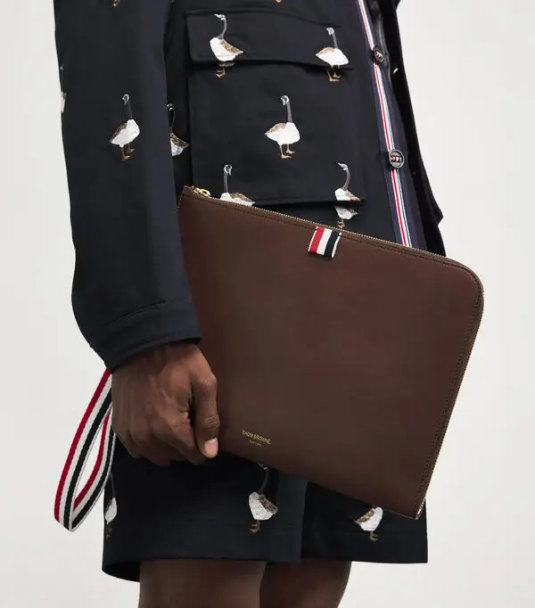 Thom Browne Leather Gusset Folio Bag