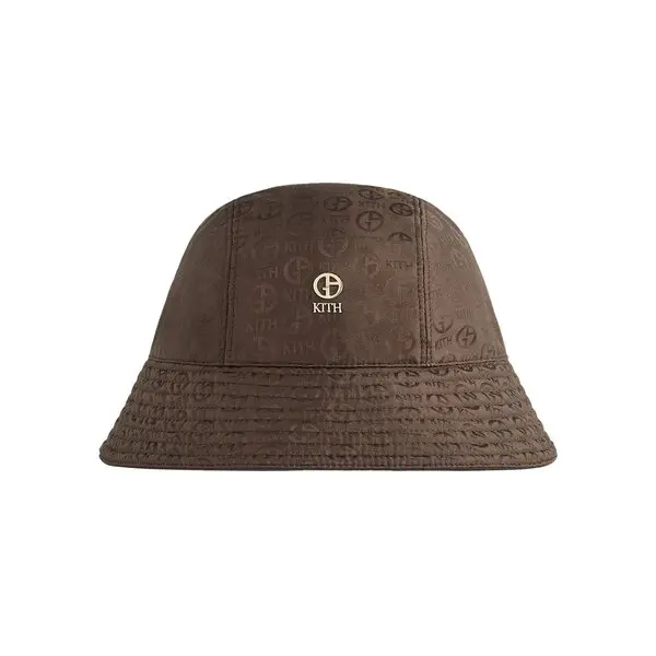 Kith X Giorgio Armani Jacquard Silk Camper Bucket Hat - Brown