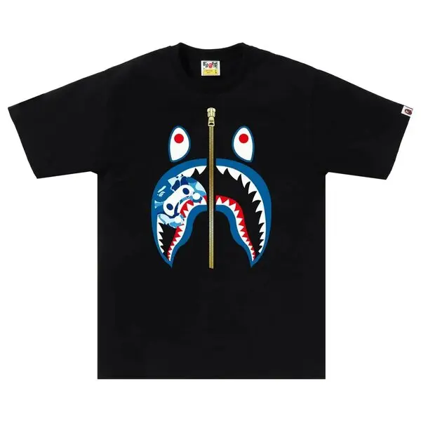 A BATHING APE Abc Camo Milo Shark Tee - Black