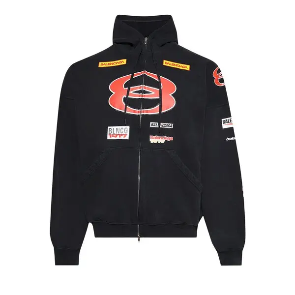 Balenciaga Sponsor Logos Zip-up Hoodie