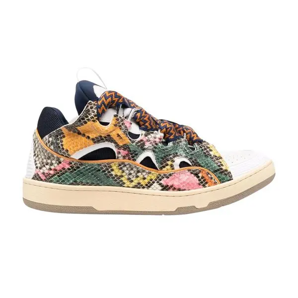 LANVIN Curb Sneakers In Snakeskin - Multicolor