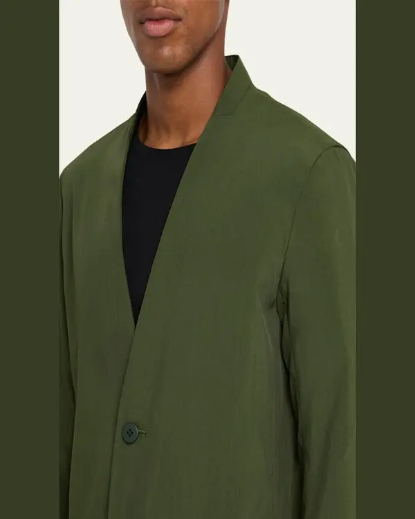 Issey Miyake Single-breasted Air Jacket - Dark Green