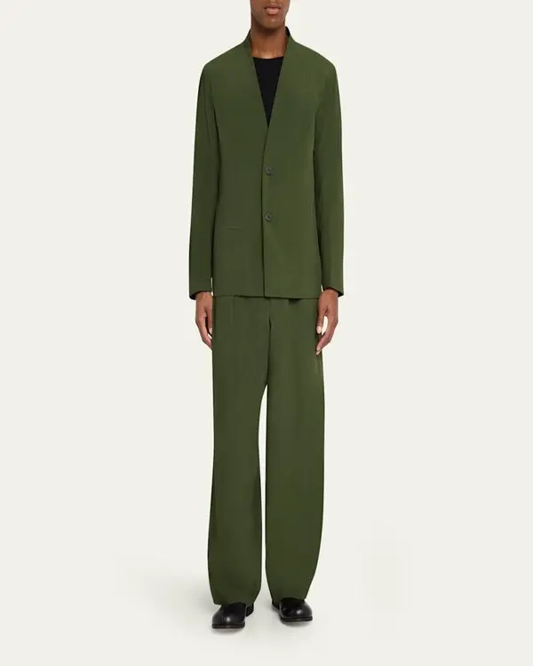 Issey Miyake Single-breasted Air Jacket - Dark Green