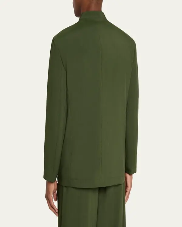 Issey Miyake Single-breasted Air Jacket - Dark Green
