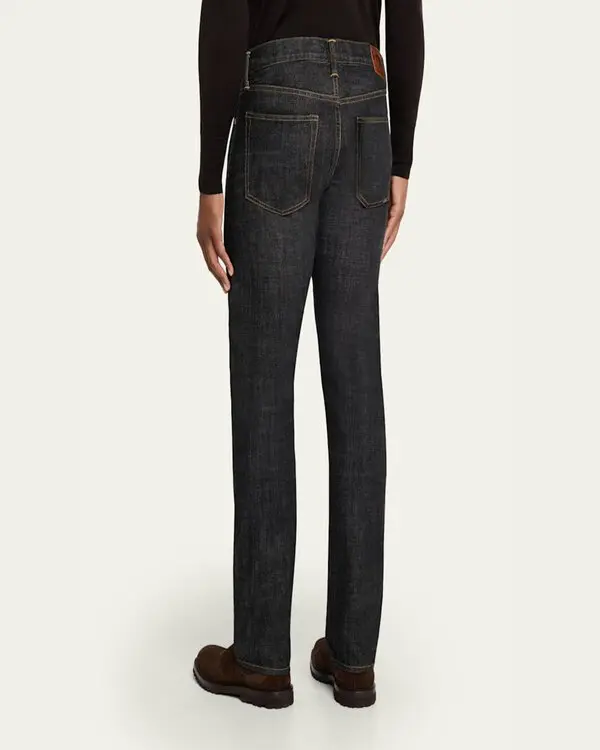 THE SEVEN CONTINENTS Charlie Black Selvedge Denim Slim-fit Jeans