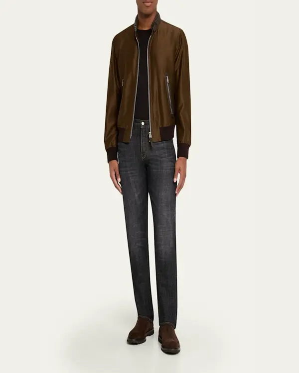 THE SEVEN CONTINENTS Charlie Black Selvedge Denim Slim-fit Jeans