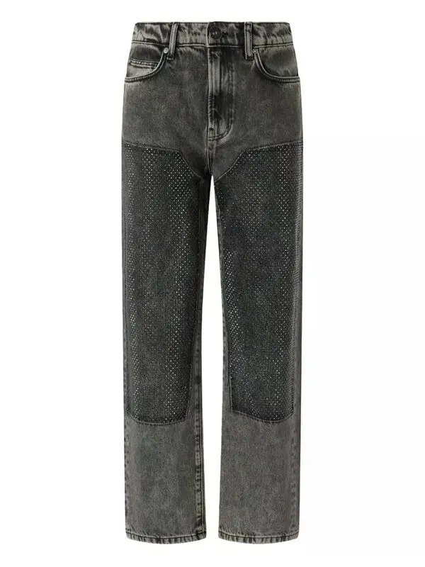 Pinko Crystal-embellished Stonewash Jeans