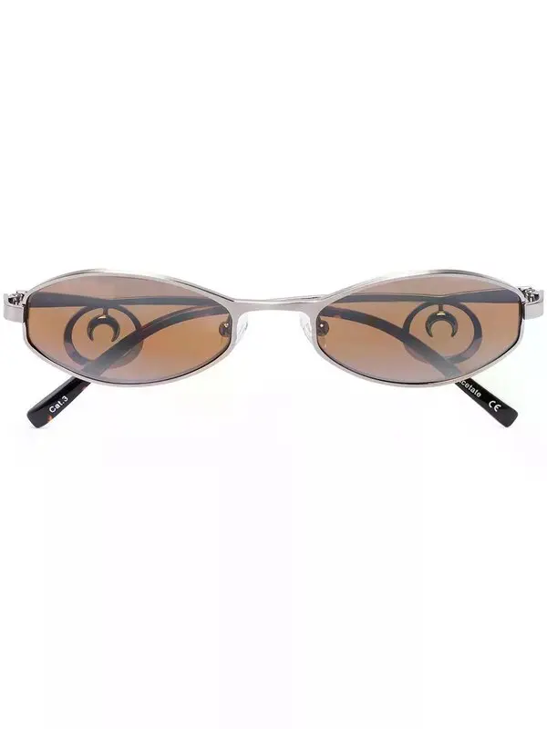 MARINE SERRE X Vuarnet Swirl Oval-frame Sunglasses - Brown