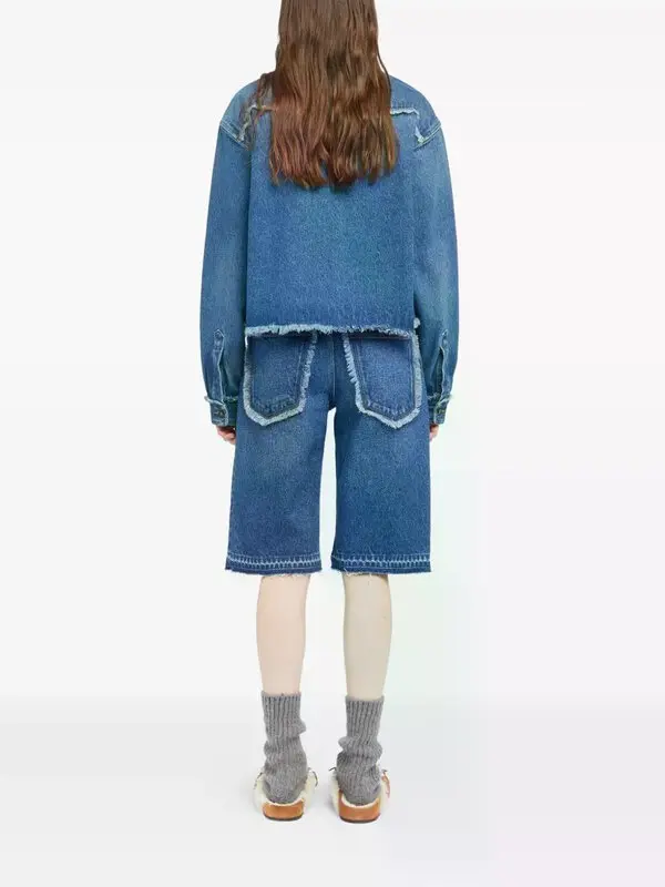 Alanui Pacific Roads Frayed-hem Denim Shirt