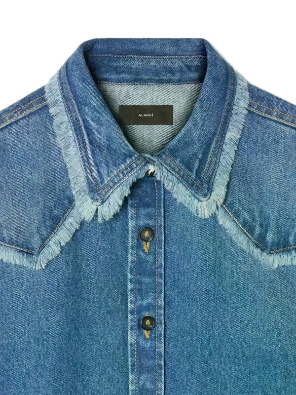 Alanui Pacific Roads Frayed-hem Denim Shirt