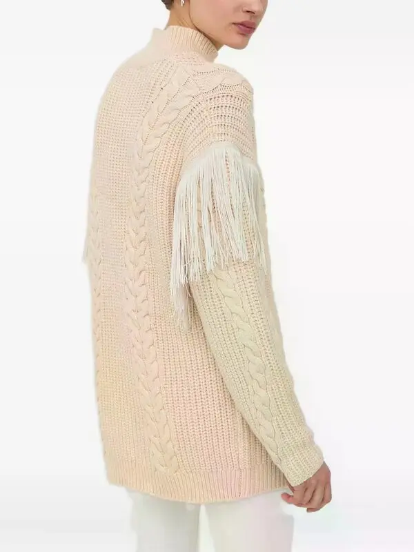 BRUUNS BAZAAR Cable-knit Fringe Sweater