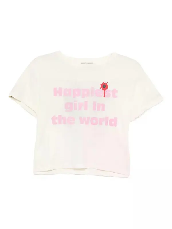 Ashley Williams Happy T-Shirt - Neutrals | Editorialist