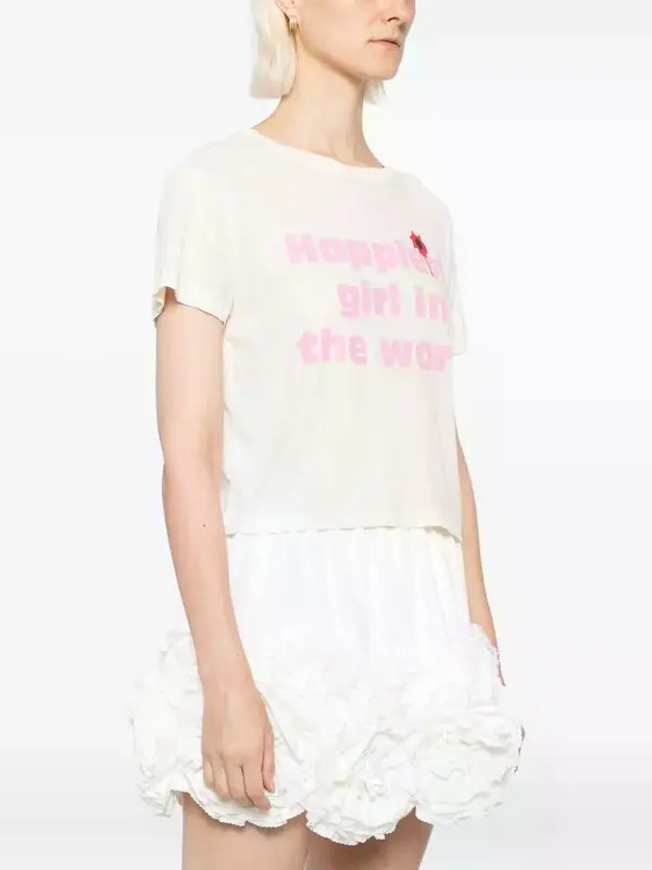 Ashley Williams Happy T-Shirt - Neutrals | Editorialist