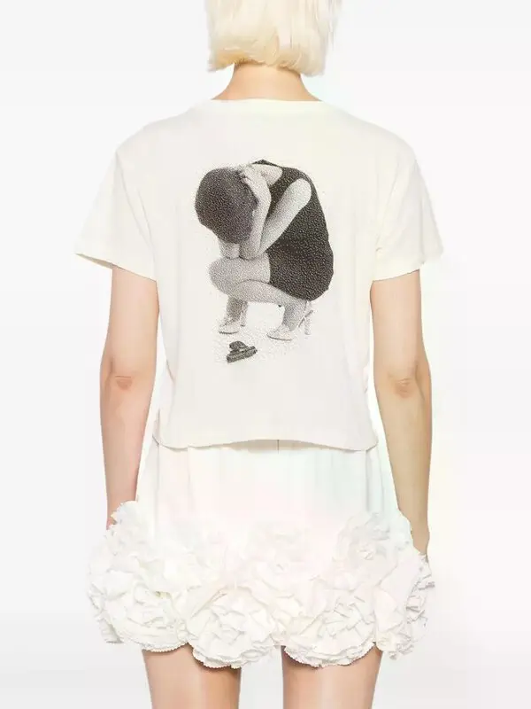Ashley Williams Happy T-Shirt - Neutrals | Editorialist