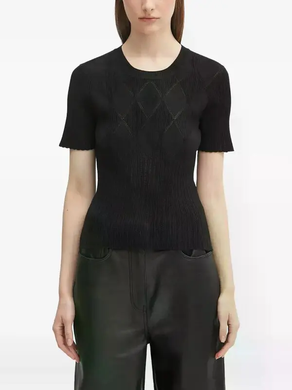 Kenzo Ribbed-knit Diamond-pattern Top