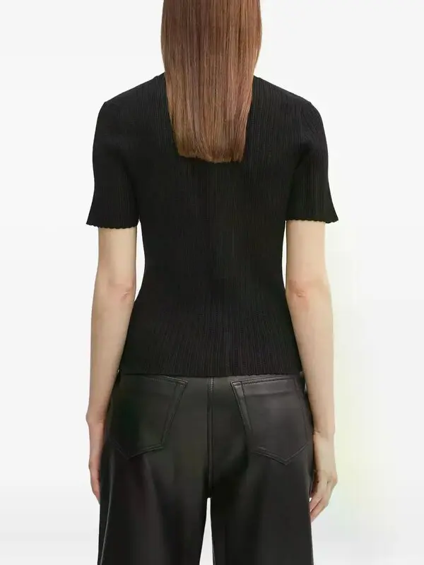 Kenzo Ribbed-knit Diamond-pattern Top