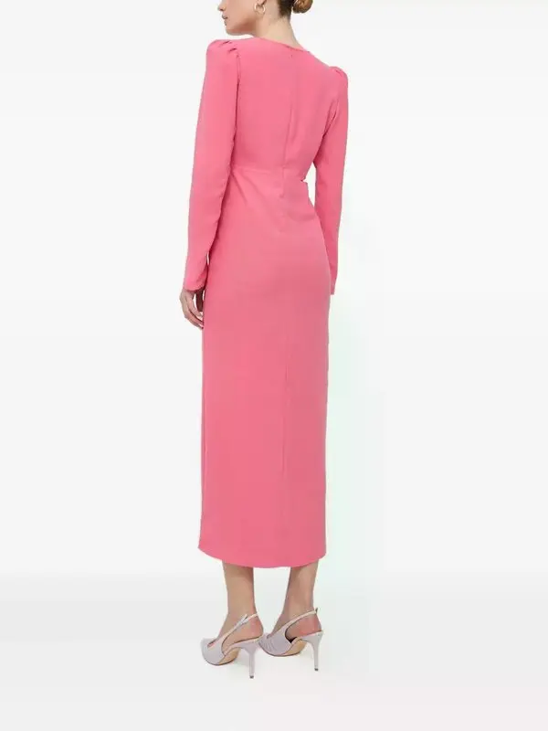 NOTES DU NORD Cut-out Long-sleeve Midi Dress
