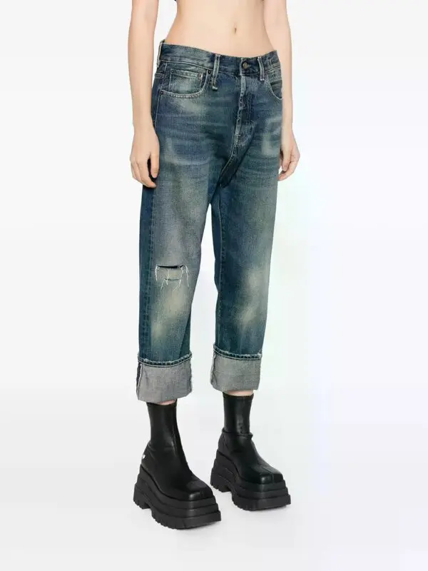 R13 Cuffed Drop Jeans