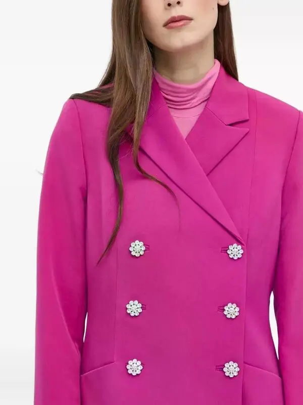 CUSTOMMADE Embellished Double-breasted Blazer - Pink