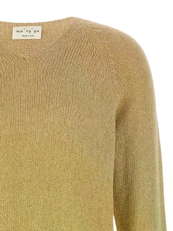 MA'RY'YA V-neck Bouclé Sweater - Neutrals
