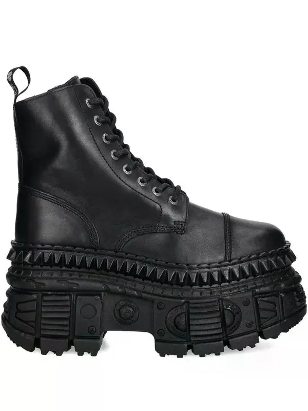 NEW ROCK 90mm Lace-up Platform Combat Boots