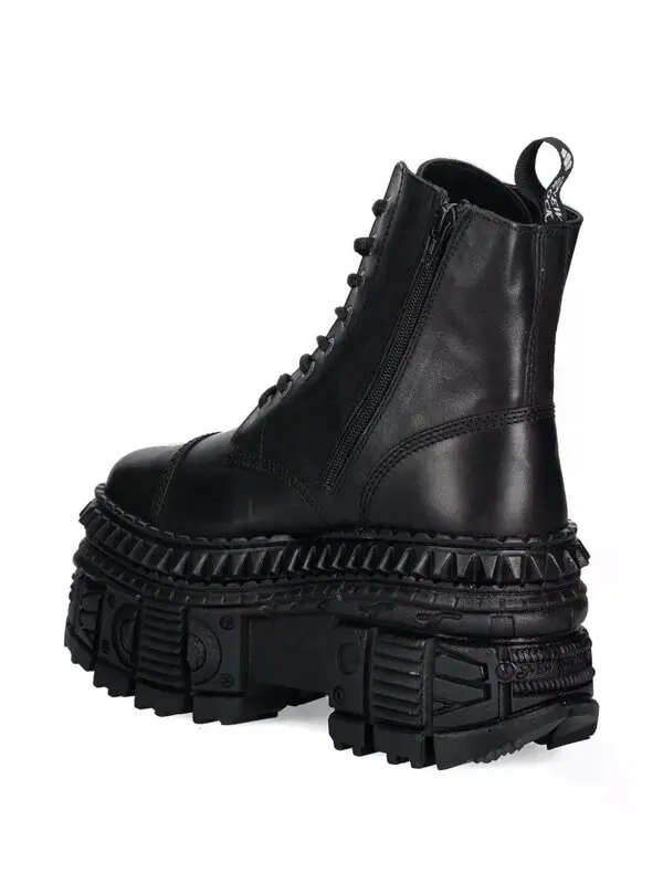 NEW ROCK 90mm Lace-up Platform Combat Boots