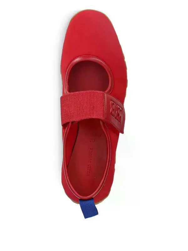 WALES BONNER Strap-logo Ballet Flats - Red