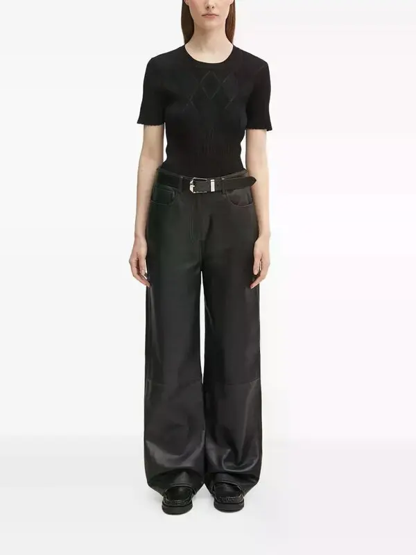 Kenzo Ribbed-knit Diamond-pattern Top