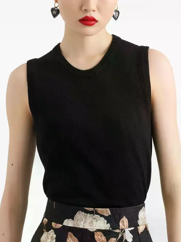 Dolce & Gabbana Cashmere Sleeveless Top - Black