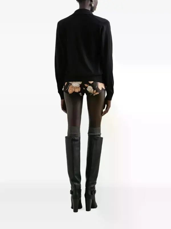 Dolce & Gabbana Rose-print Brocade Shorts