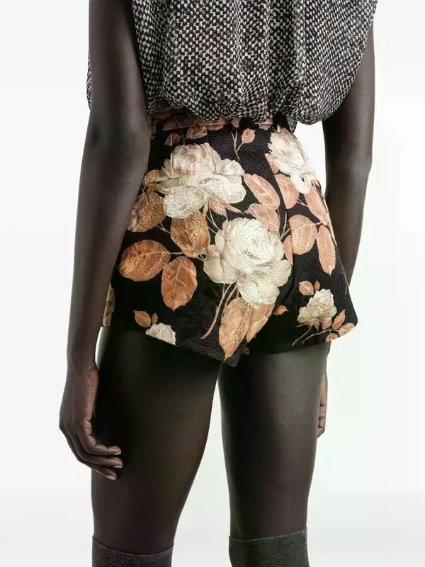 Dolce & Gabbana Rose-print Brocade Shorts