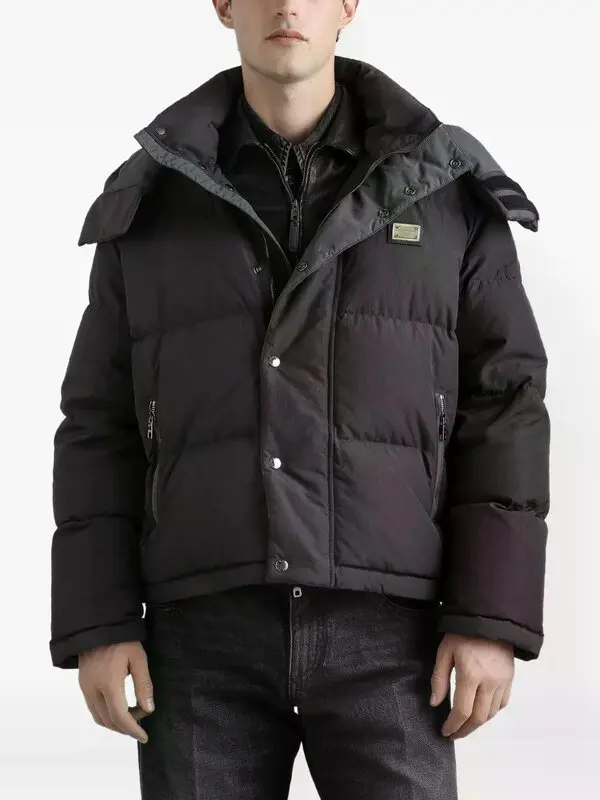 Dolce & Gabbana Hooded Puffer Jacket - Grey