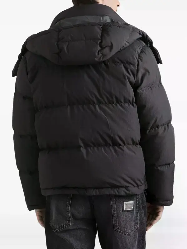 Dolce & Gabbana Hooded Puffer Jacket - Grey