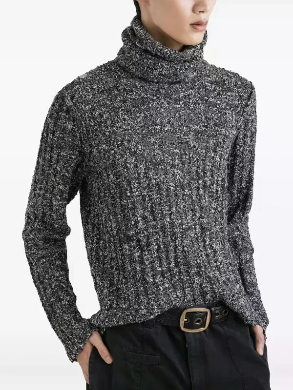 Dolce & Gabbana Roll-neck Speckled Sweater - White