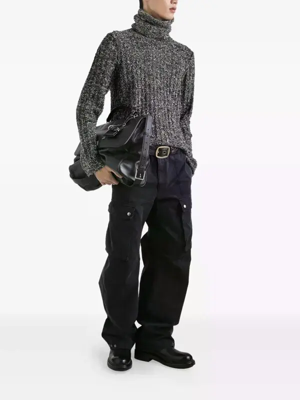 Dolce & Gabbana Roll-neck Speckled Sweater - White