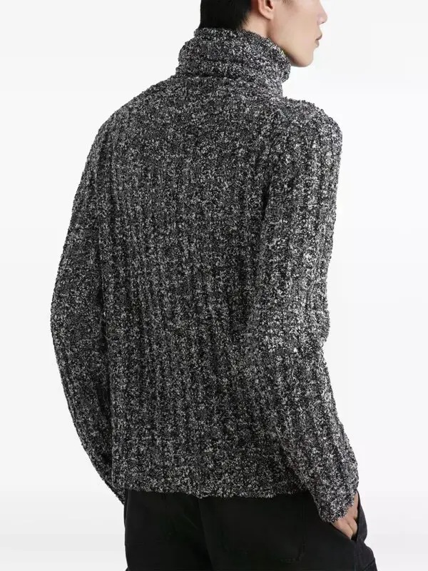 Dolce & Gabbana Roll-neck Speckled Sweater - White