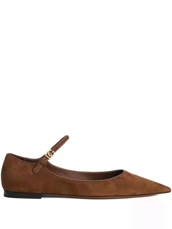 Dolce & Gabbana Pointed-toe Ankle-strap Flats